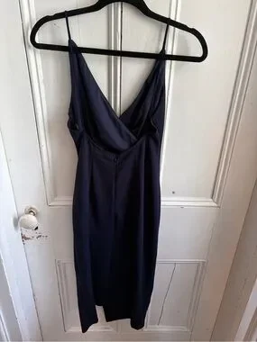 Hello Molly | Dresses | Hello Molly Midnight Navy Draped Slip Midi ...